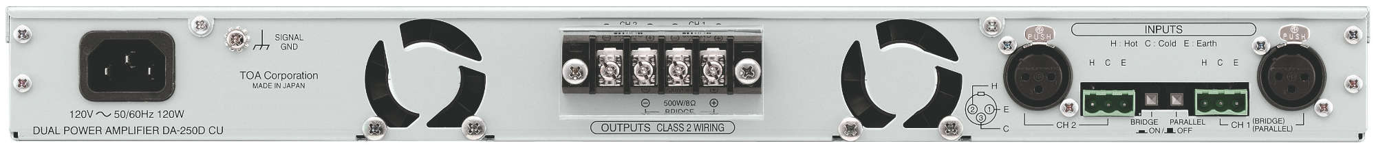 DA-250DH | Multi-Channel Power Amplifier | Products | TOA United States ...