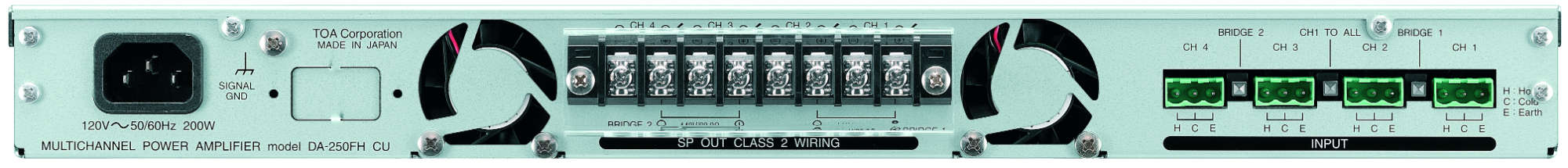 DA-250FH | Multi-Channel Power Amplifier | Products | TOA United States ...